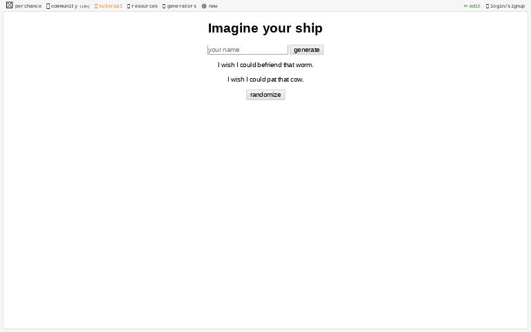 Imagine your ship ― Perchance Generator