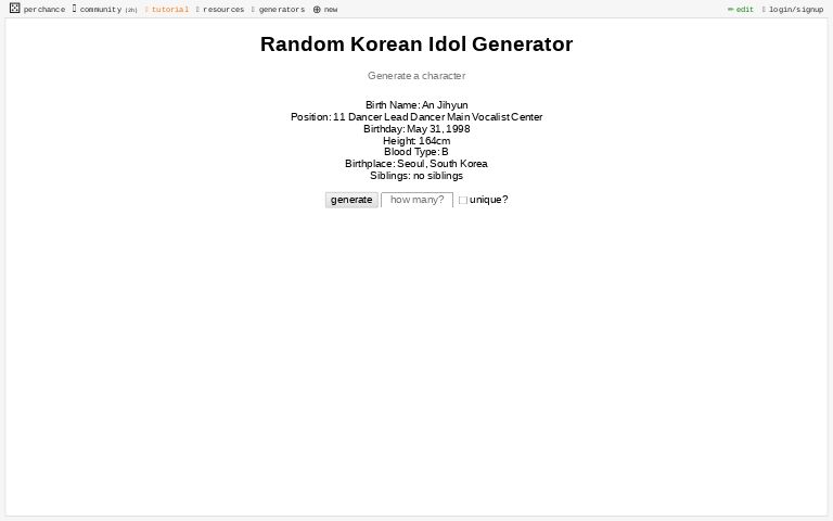 Random Korean Idol Generator