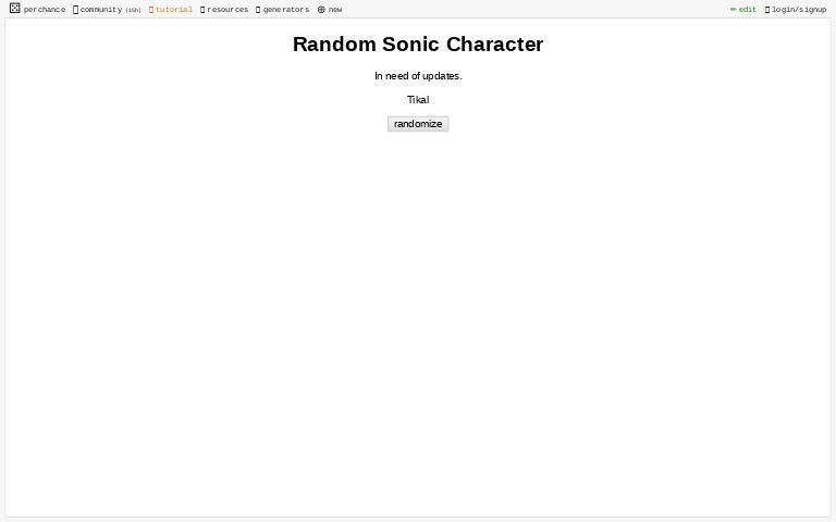 Random Sonic Character ― Perchance Generator