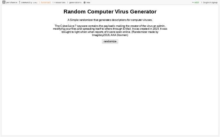 Random Computer Virus Generator