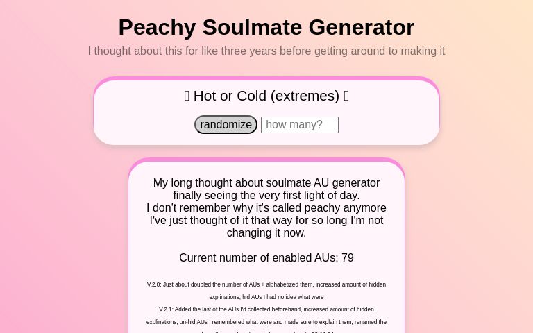 Peachy Soulmate Generator