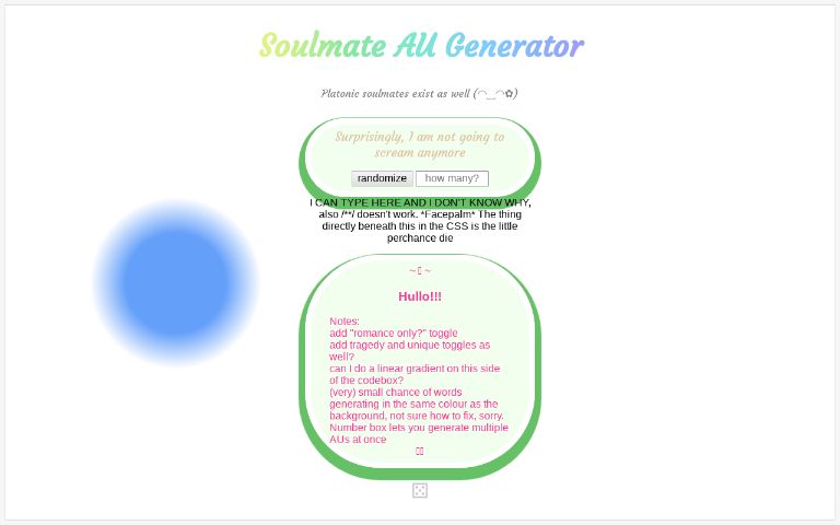 Soulmate AU Generator