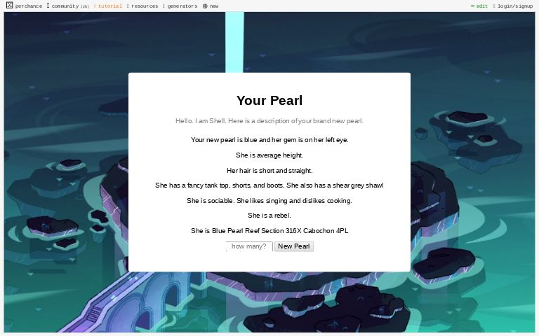Your Pearl ― Perchance Generator