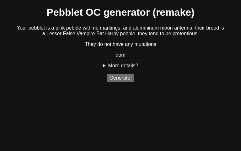 Pebblet OC generator (remake)