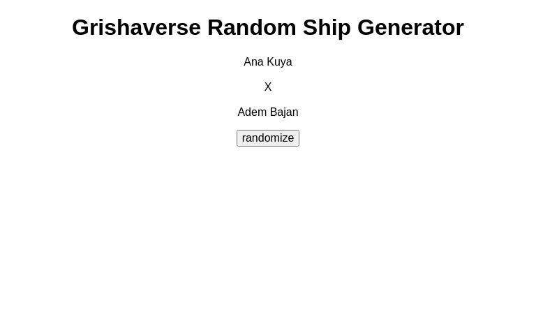 Grishaverse Random Ship Generator