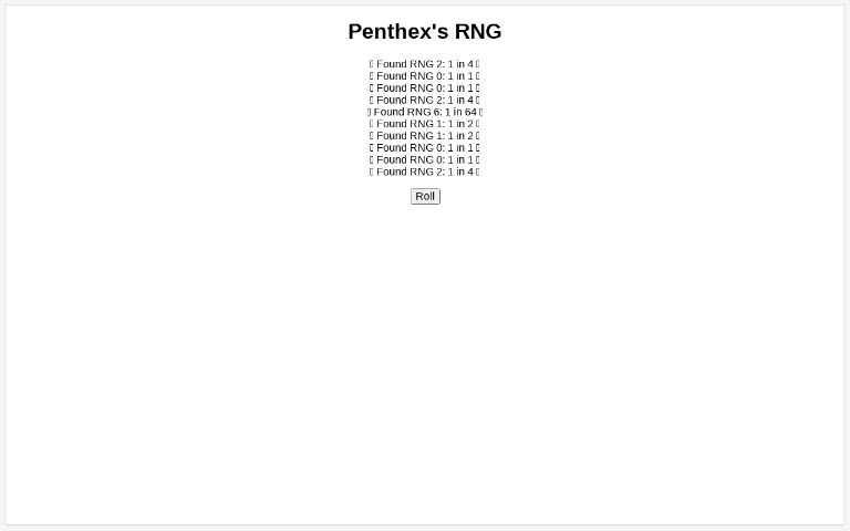 Penthex's RNG ― Perchance Generator