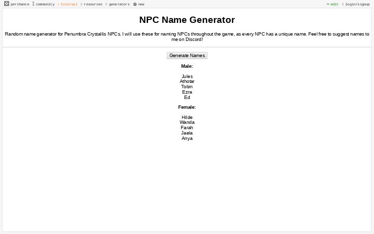 NPC Name Generator
