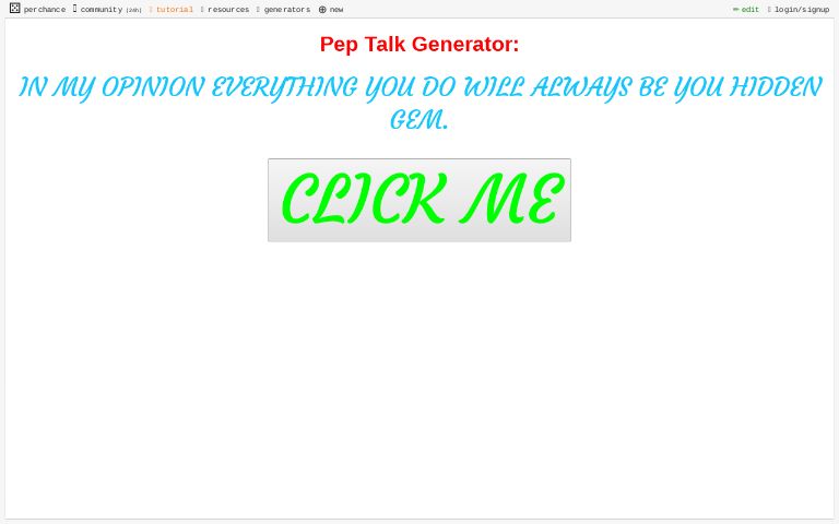 Pep Talk Generator: