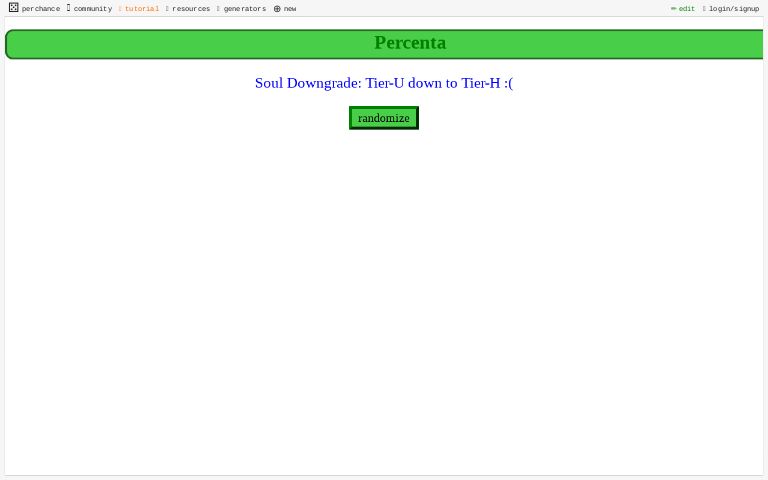 Percenta ― Perchance Generator