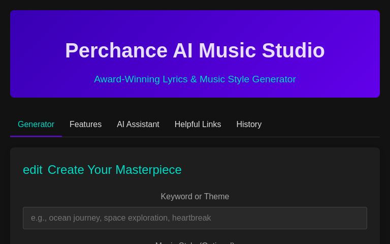 Perchance AI Music Studio ― Perchance Generator