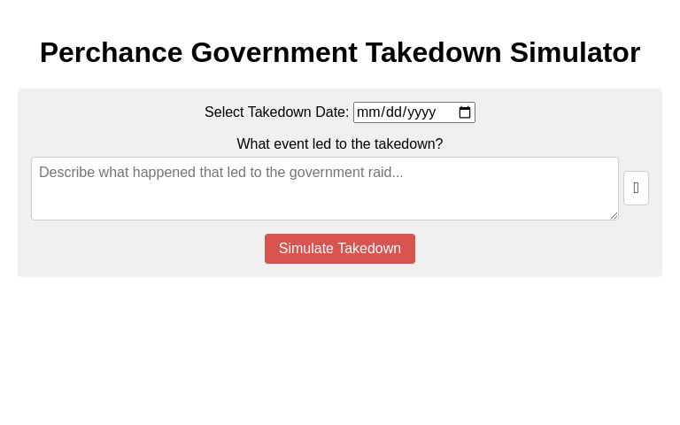 Perchance Government Takedown Simulator ― Perchance Generator