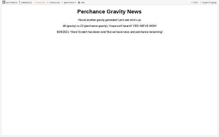 Perchance Gravity News ― Perchance Generator