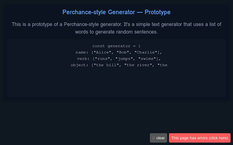Perchance-style Generator — Prototype