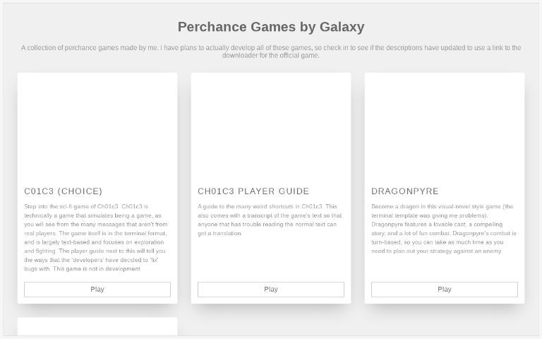Perchance Games by Galaxy ― Perchance Generator