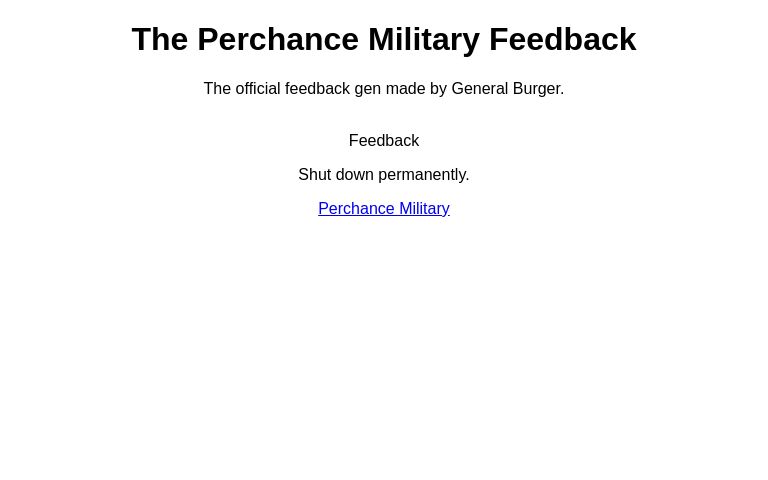 The Perchance Military Feedback ― Perchance Generator