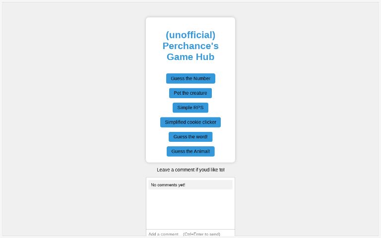 (unofficial) Perchance's Game Hub ― Perchance Generator