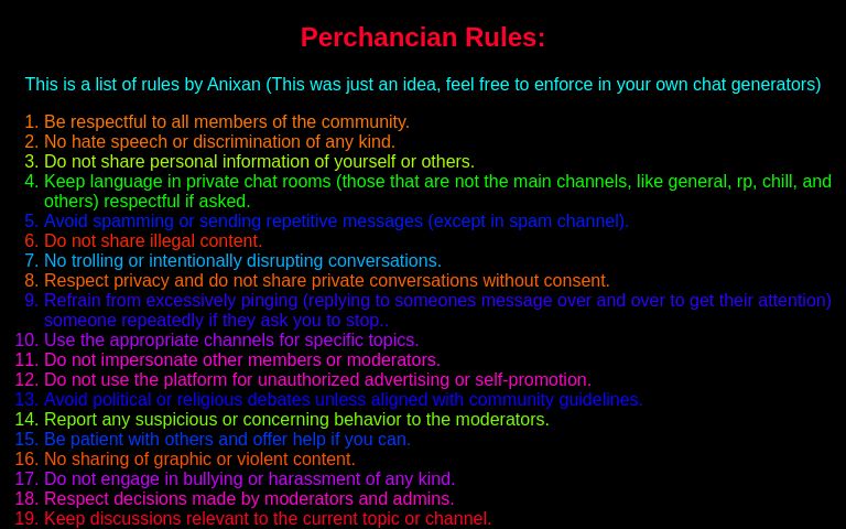 The Perchancian Rulebook ― Perchance Generator