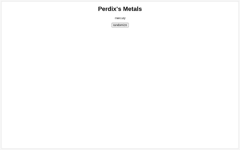 Perdix's Metals ― Perchance Generator