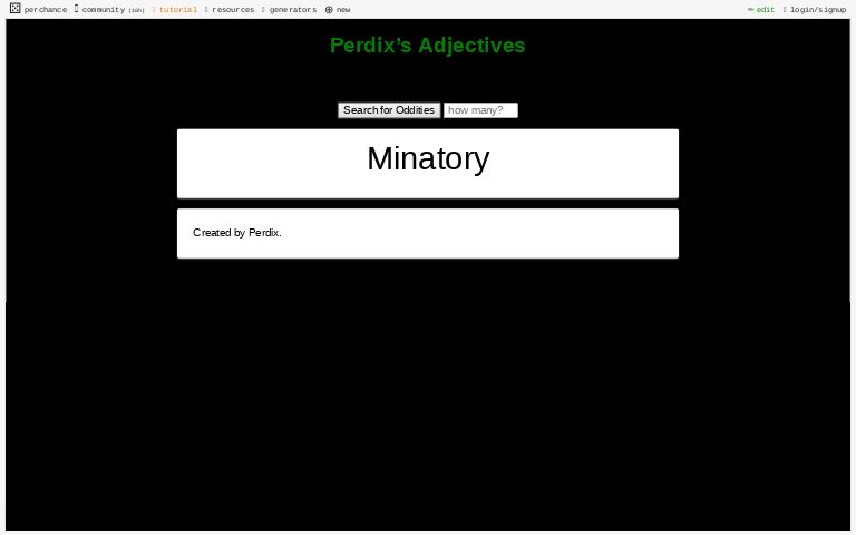 Perdix’s Adjectives ― Perchance Generator
