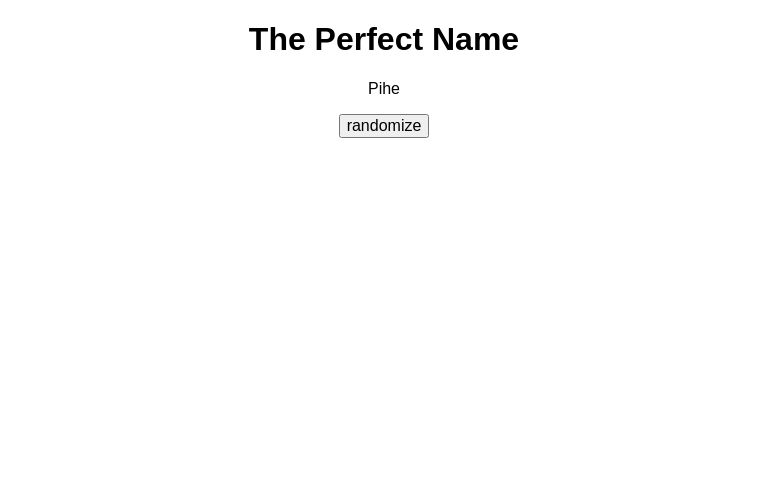 The Perfect Name ― Perchance Generator