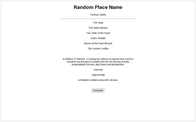 Random Place Name ― Perchance Generator