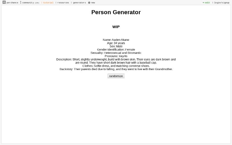 Person Generator WIP