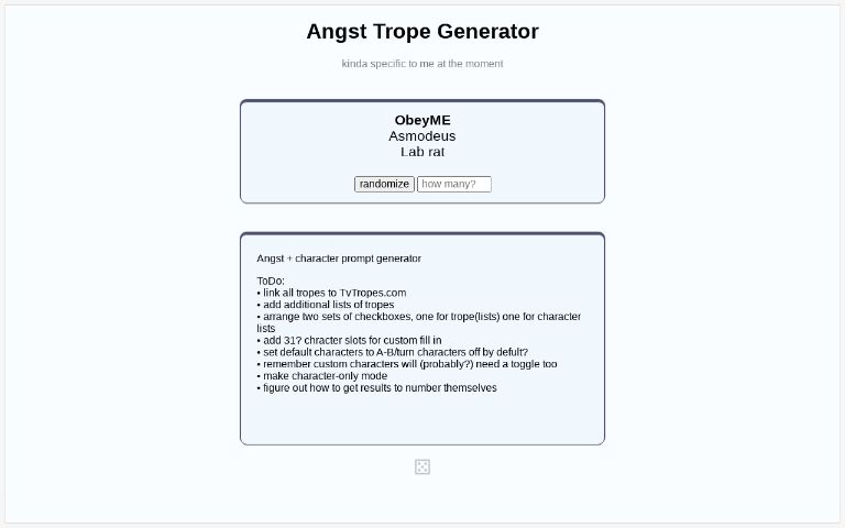 Angst Trope Generator