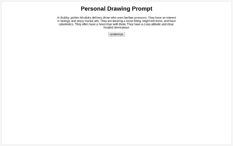 Personal Drawing Prompt ― Perchance Generator