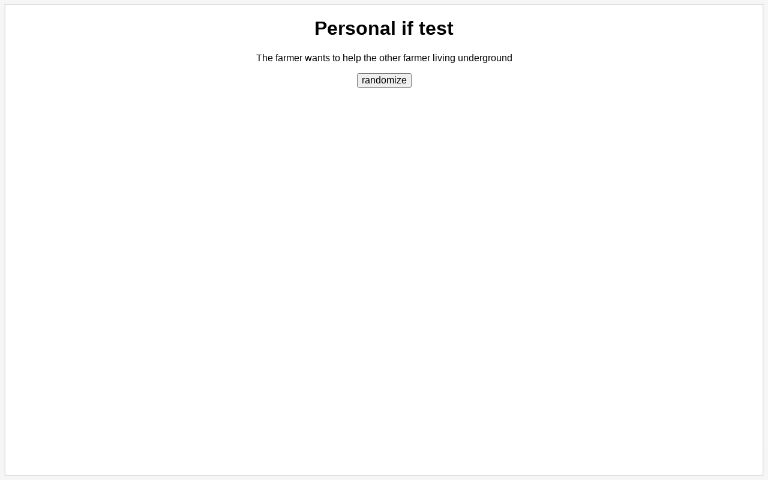 Personal if test ― Perchance Generator