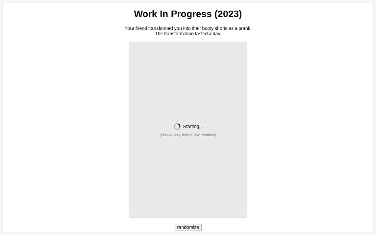 Work In Progress (2023) ― Perchance Generator