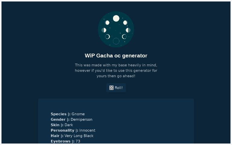 WiP Gacha oc generator