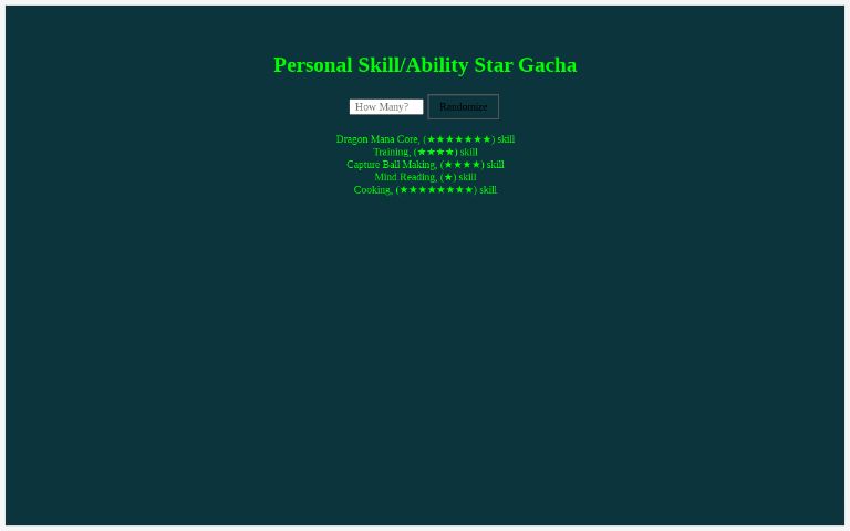 Personal Skill/Ability Star Gacha ― Perchance Generator