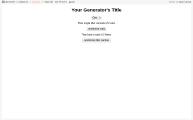Personal Thingy ― Perchance Generator