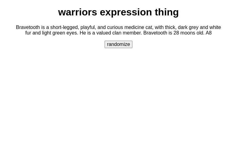 warriors expression thing ― Perchance Generator
