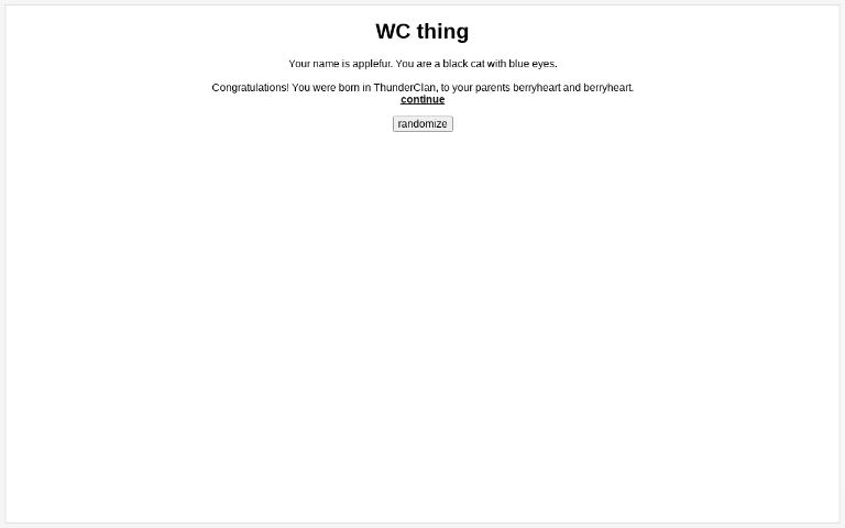 WC thing ― Perchance Generator