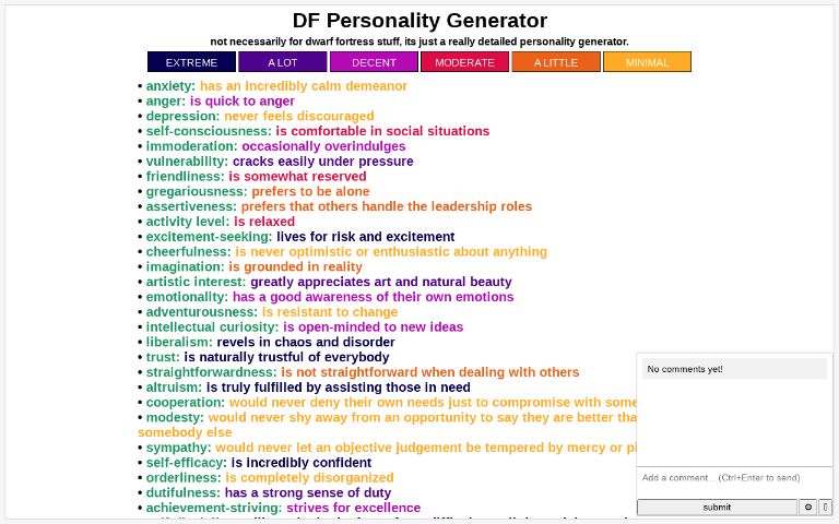 DF Personality Generator
