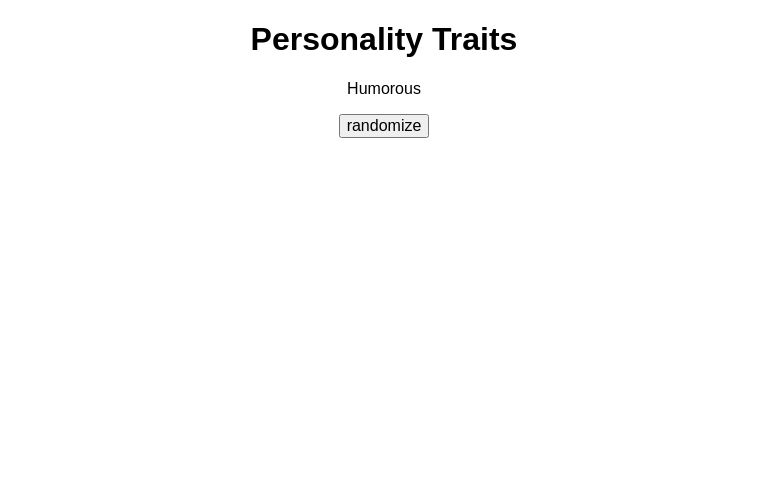 Personality Traits ― Perchance Generator