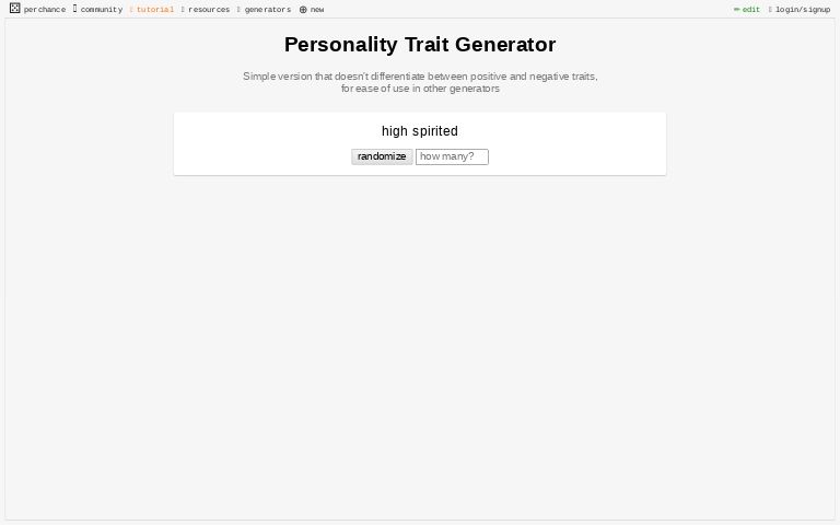 Personality Trait Generator