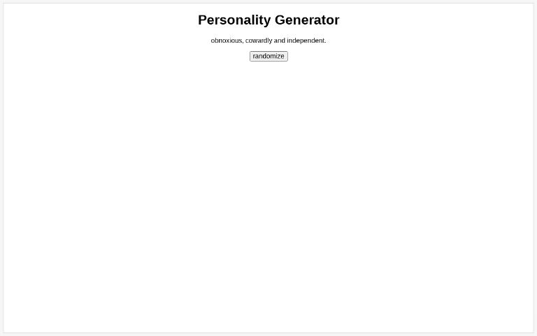Personality Generator