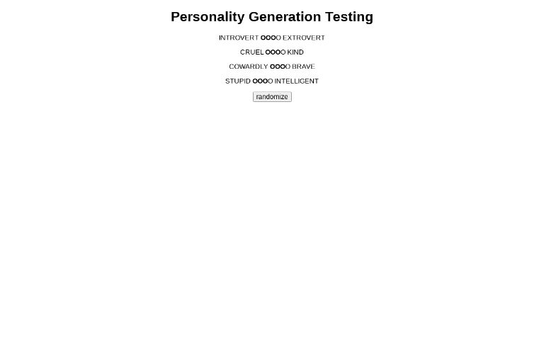 Personality Generation Testing