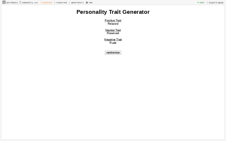 Personality Trait Generator