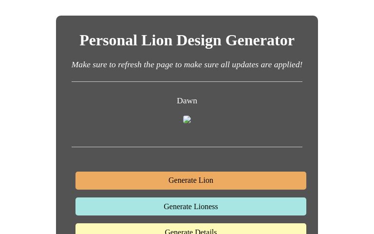 Personal Lion Design Generator