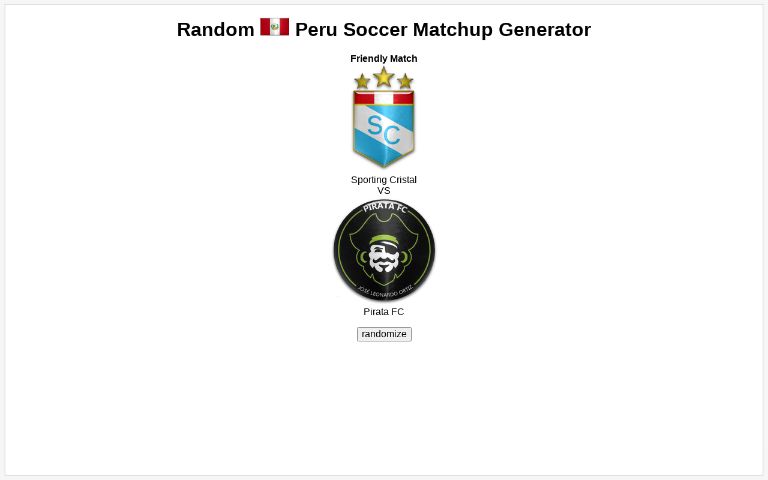 Random Peru Soccer Matchup Generator