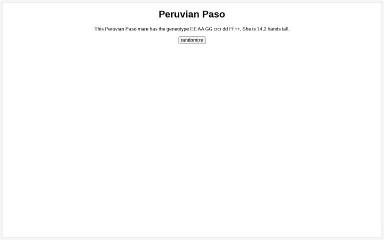 Peruvian Paso ― Perchance Generator