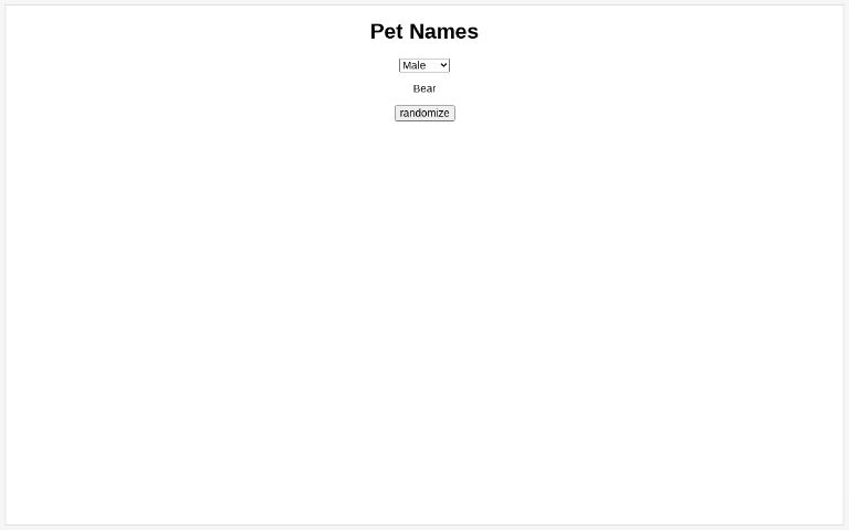 Pet Names ― Perchance Generator
