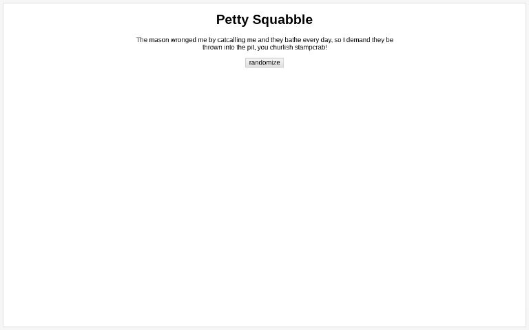 Petty Squabble ― Perchance Generator