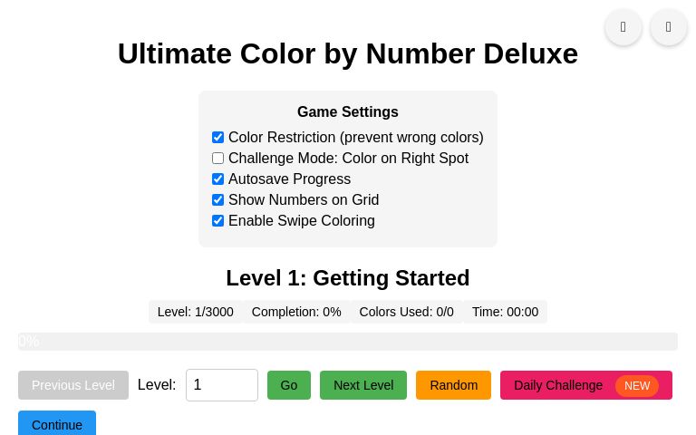 Ultimate Color by Number Deluxe ― Perchance Generator