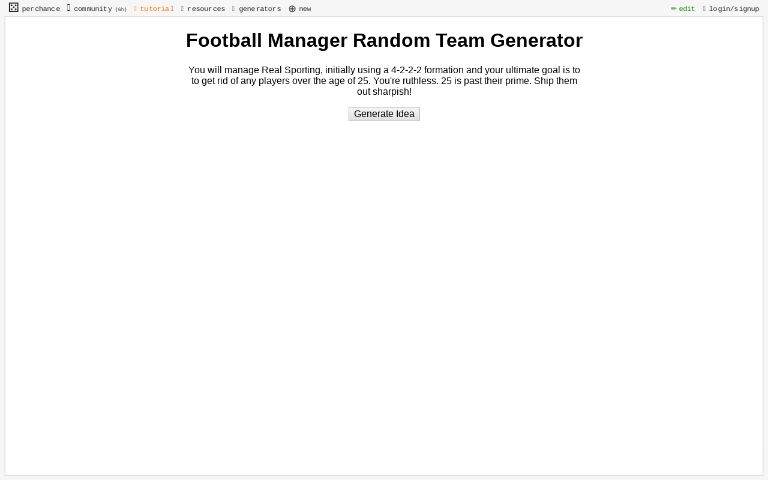Football Manager Random Team Generator