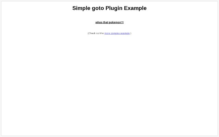Simple goto Plugin Example