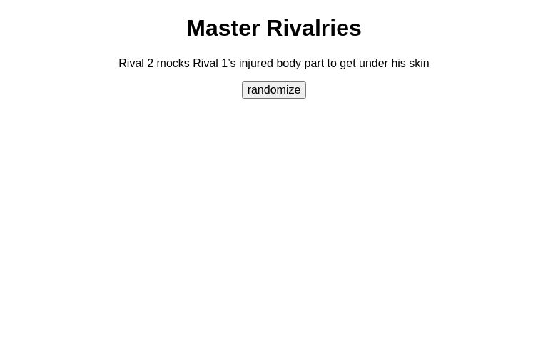 Master Rivalries ― Perchance Generator